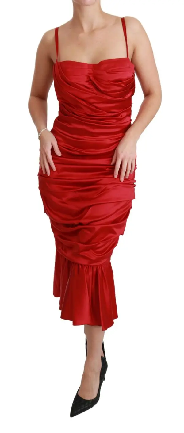 Dolce & Gabbana Silk Stretch Mermaid Bodycon Dress