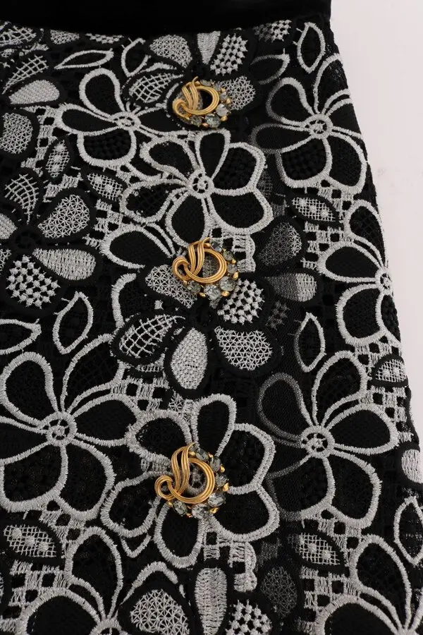 Dolce & Gabbana Floral Macramé Lace Mini Skirt