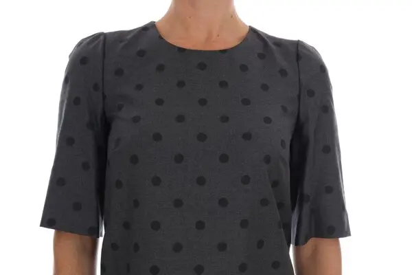 Dolce & Gabbana Polka Dot Sheath Wool Dress