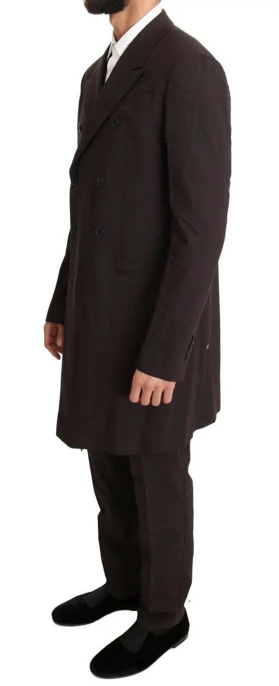 Dolce & Gabbana Wool Stretch Long 3 Piece Suit - Bordeaux