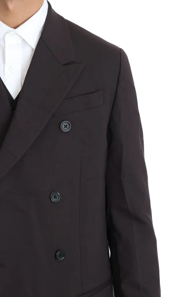 Dolce & Gabbana Wool Stretch Long 3 Piece Suit - Bordeaux