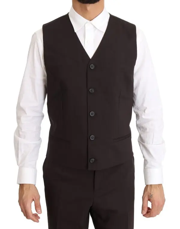 Dolce & Gabbana Wool Stretch Long 3 Piece Suit - Bordeaux