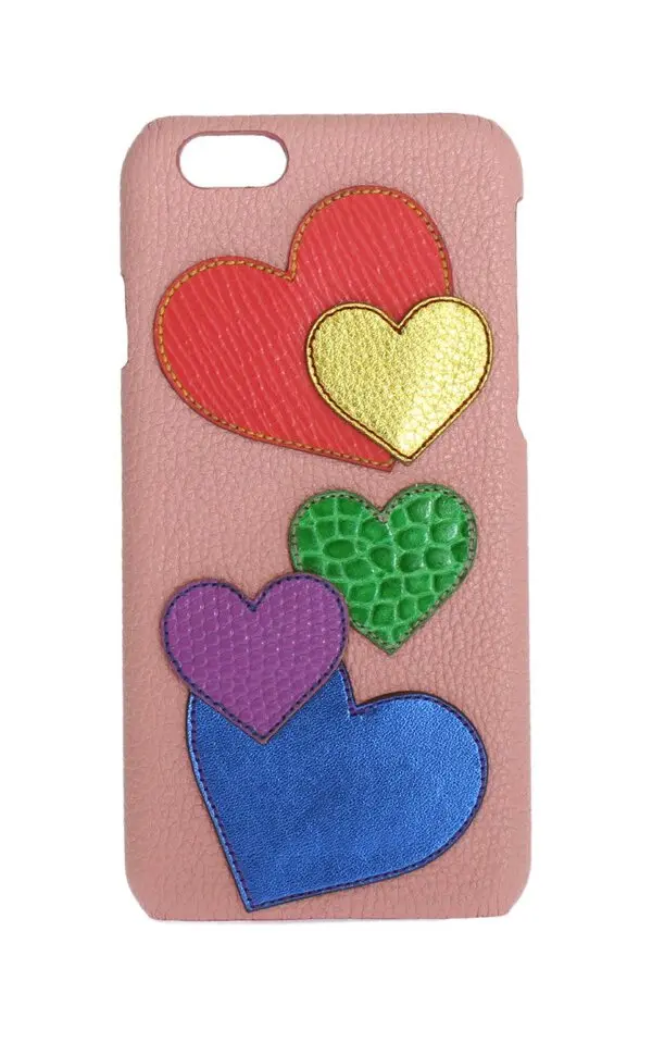 Dolce & Gabbana Leather Heart Phone Cover - Pink