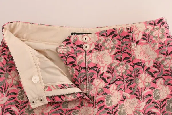 Dolce & Gabbana Floral Brocade Capri - Pink