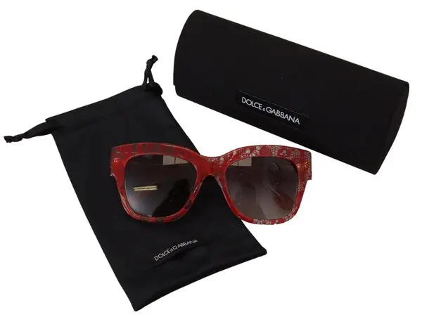 Dolce & Gabbana Lace Acetate Rectangle Sunglasses