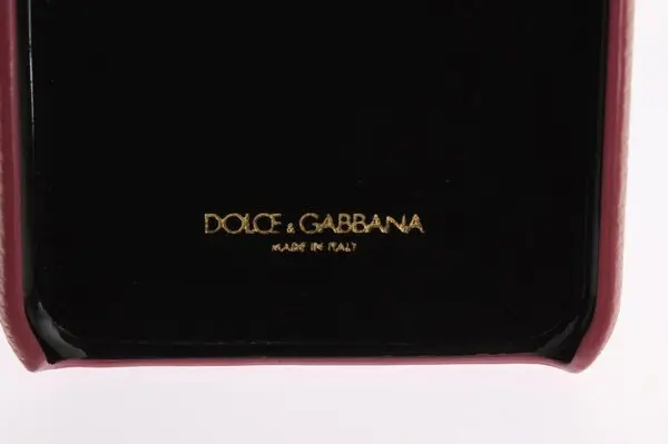 Dolce & Gabbana Leather Heart Crystal Phone Case