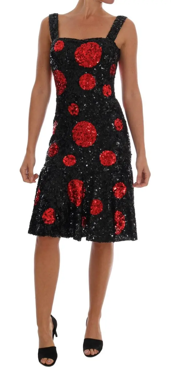 Dolce & Gabbana Polka Dot Sequined Shift Dress