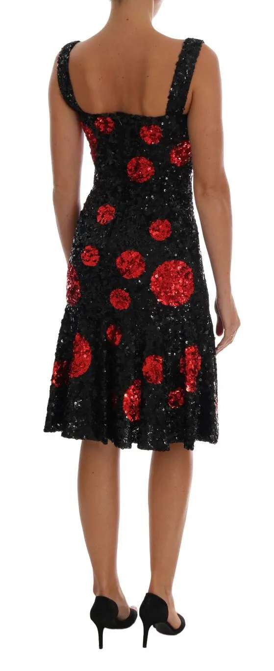 Dolce & Gabbana Polka Dot Sequined Shift Dress