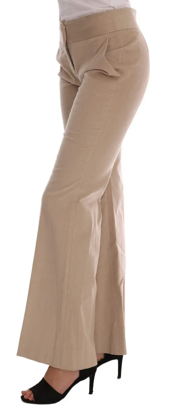 Ermanno Scervino Cotton Bootcut Pants - Beige