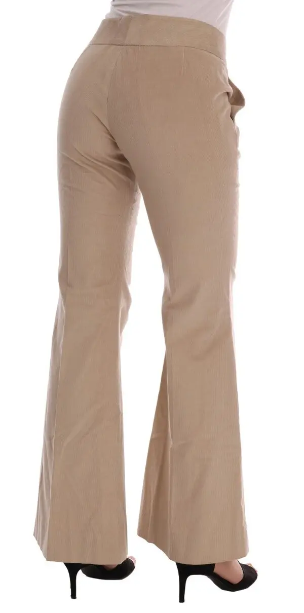 Ermanno Scervino Cotton Bootcut Pants - Beige