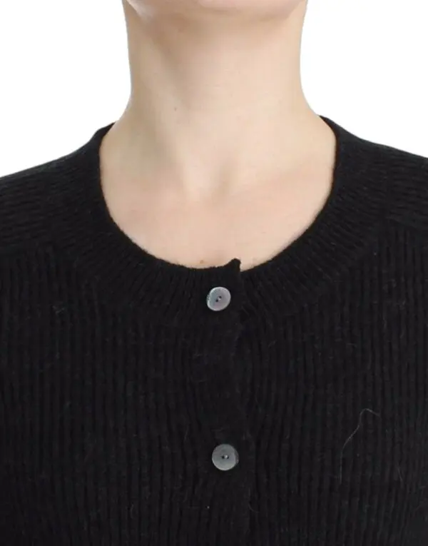 John Galliano Wool Cardigan With Transparent Back - Black