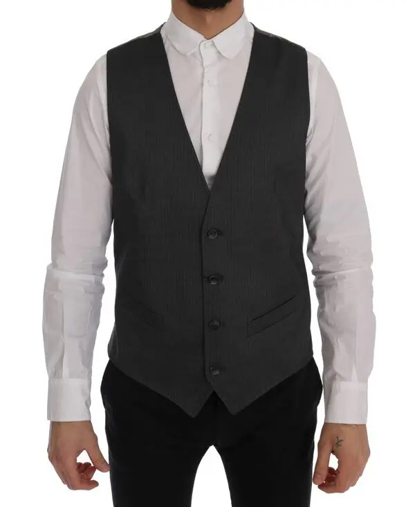 Dolce & Gabbana Staff Cotton Rayon Vest - Gray