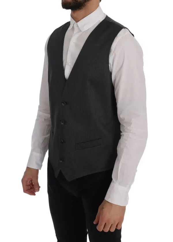 Dolce & Gabbana Staff Cotton Rayon Vest - Gray