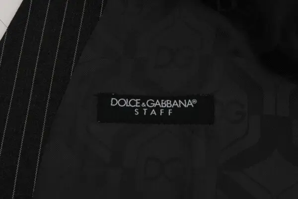 Dolce & Gabbana Wool Stretch Striped Vest - Gray