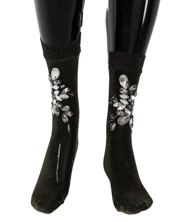 Dolce & Gabbana Floral Crystal Embellished Stockings