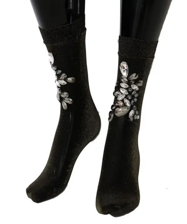 Dolce & Gabbana Floral Crystal Embellished Stockings