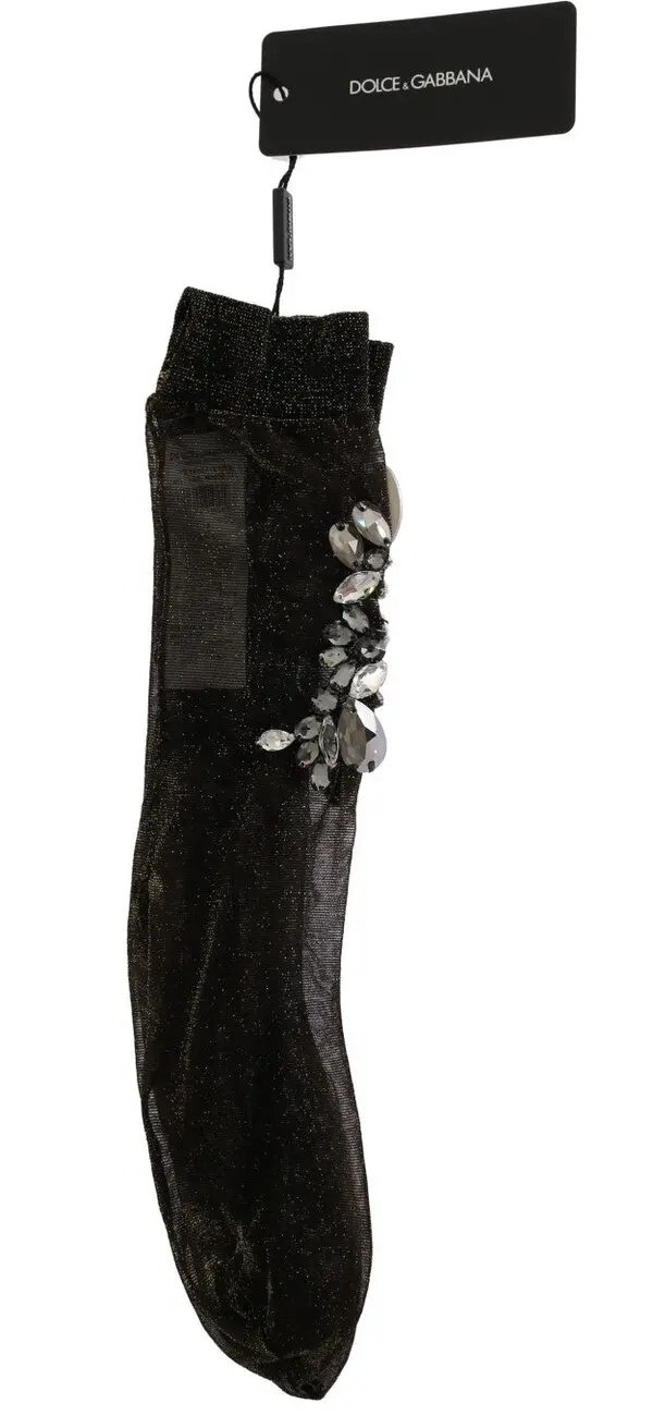 Dolce & Gabbana Floral Crystal Embellished Stockings