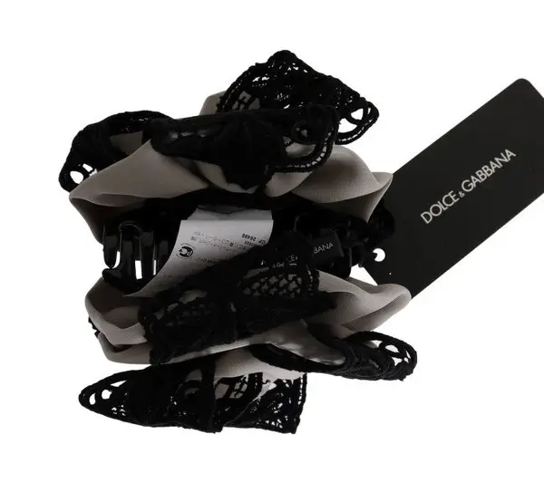 Dolce & Gabbana Floral Lace Hair Claw - Gray