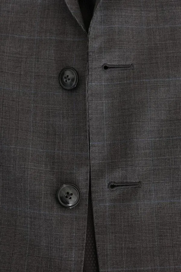 Dolce & Gabbana Wool Checkered Martini Slim Blazer - Gray