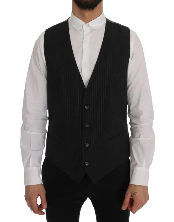 Dolce & Gabbana Staff Striped Vest - Gray