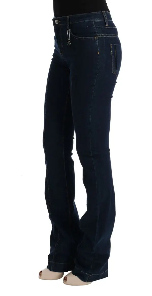 Costume National Blue Cotton Bootcut Jeans - Red