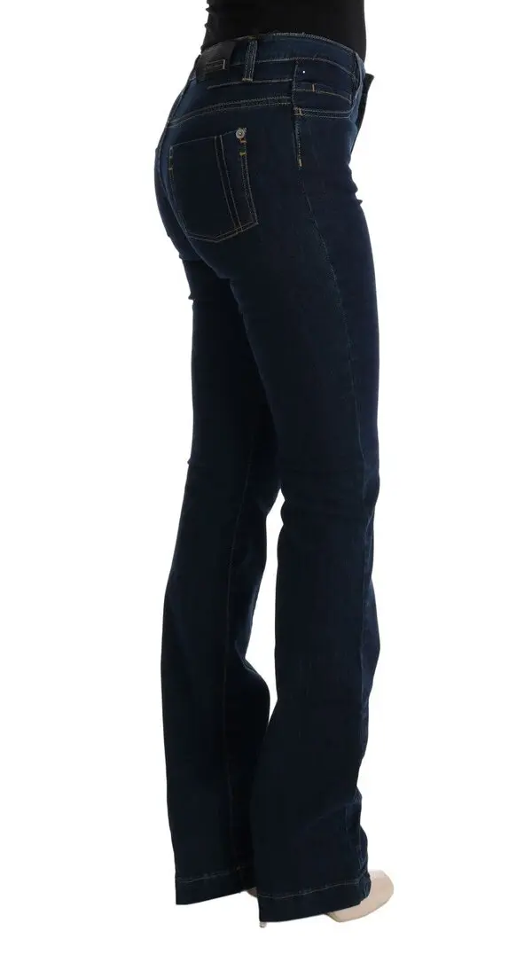 Costume National Blue Cotton Bootcut Jeans - Red