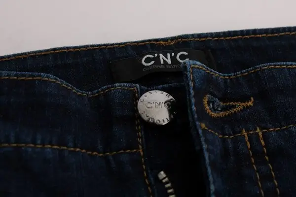 Costume National Blue Cotton Bootcut Jeans - Red