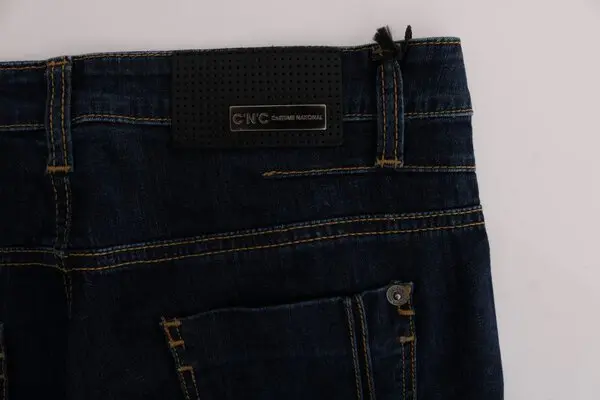 Costume National Blue Cotton Bootcut Jeans - Red
