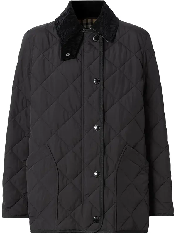 Burberry Diamond Quilted Thermoregulated Barn Jacket - Black