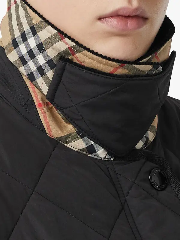 Burberry Diamond Quilted Thermoregulated Barn Jacket - Black