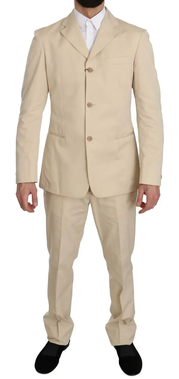 ROMEO GIGLI Two Piece 3 Button Cotton Solid Suit