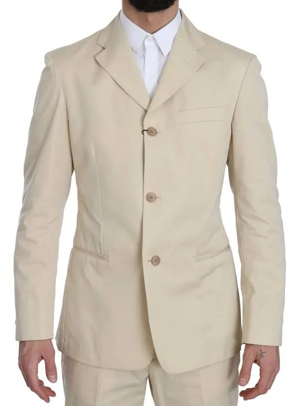 ROMEO GIGLI Two Piece 3 Button Cotton Solid Suit