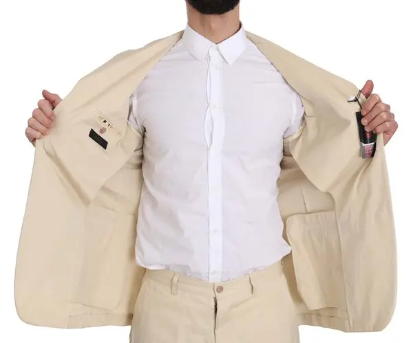 ROMEO GIGLI Two Piece 3 Button Cotton Solid Suit