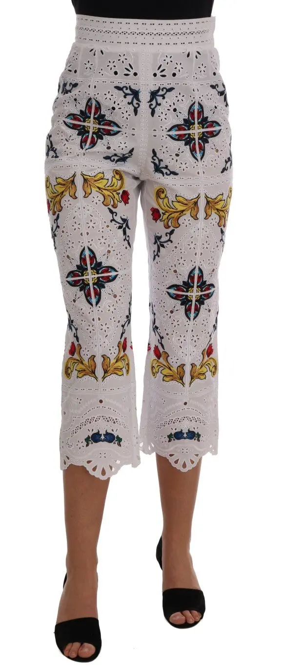 Dolce & Gabbana Majolica Embroidered Capri Pants