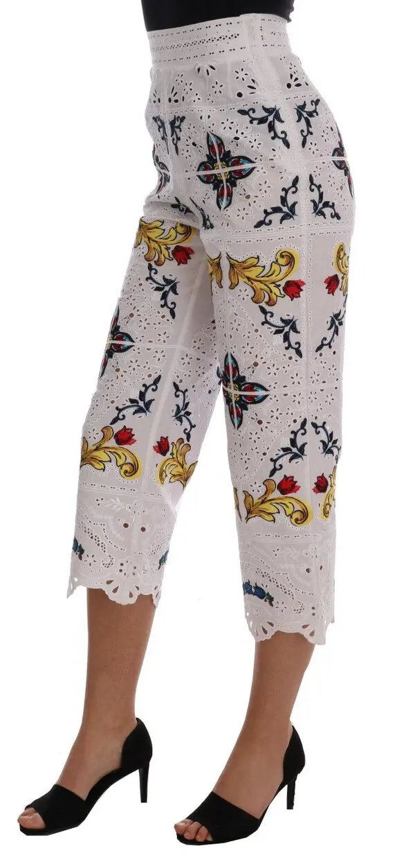 Dolce & Gabbana Majolica Embroidered Capri Pants