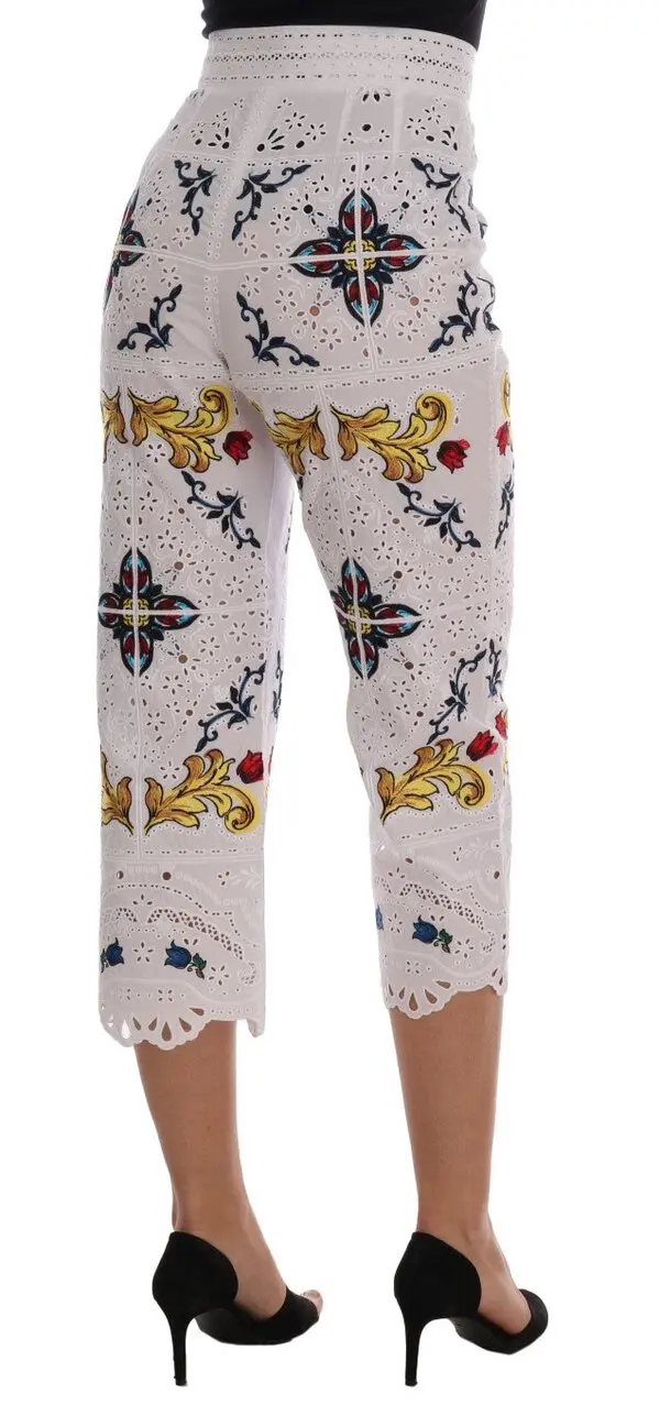 Dolce & Gabbana Majolica Embroidered Capri Pants