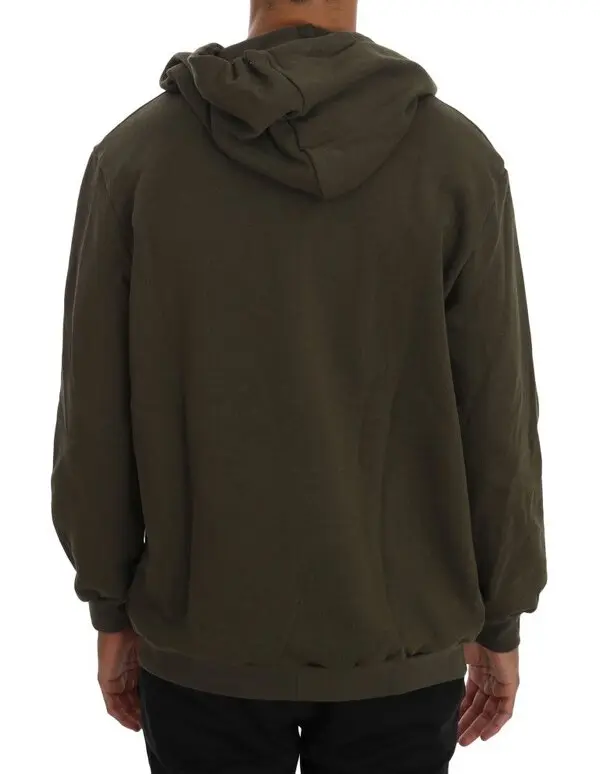 DANIELE ALESSANDRINI Full Zipper Hooded Cotton Sweater