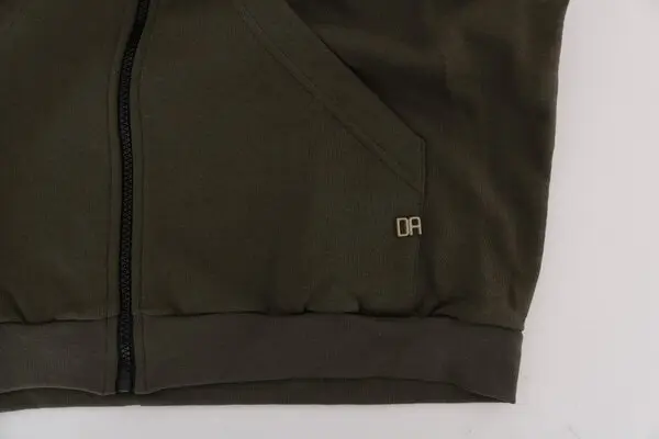 DANIELE ALESSANDRINI Full Zipper Hooded Cotton Sweater