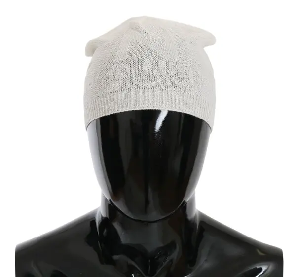 Costume National Wool Blend Beanie Hat - White