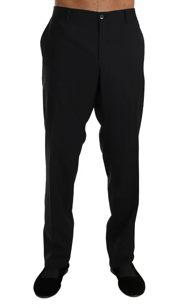 Dolce & Gabbana Wool Stretch Formal Trousers - Black