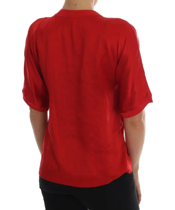 Dolce & Gabbana Silk T-shirt With Embroidery