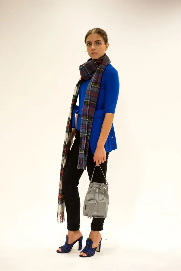 LA ROSE Leather Satchel - Blue
