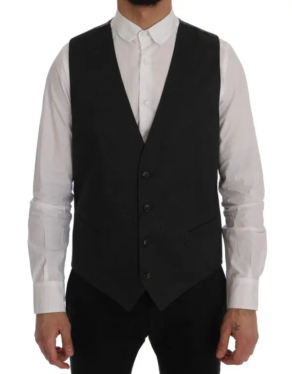 Dolce & Gabbana Staff Cotton Rayon Vest - Gray