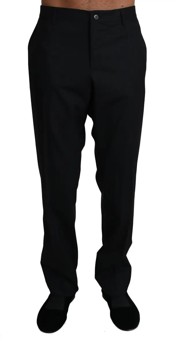 Dolce & Gabbana Wool Stretch Dress Trousers - Black