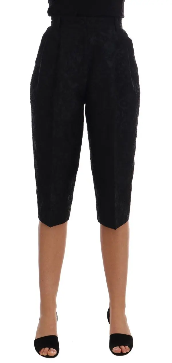 Dolce & Gabbana Brocade Capri Shorts - Black