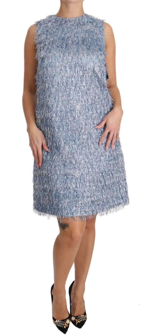 Dolce & Gabbana Fringe Shift Dress - Blue