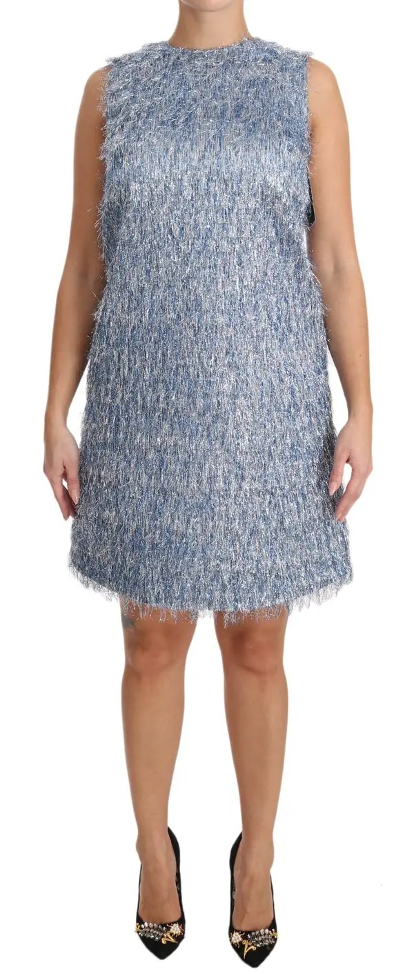 Dolce & Gabbana Fringe Shift Dress - Blue