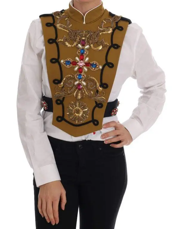 Dolce & Gabbana Crystal Cross Vest - Yellow