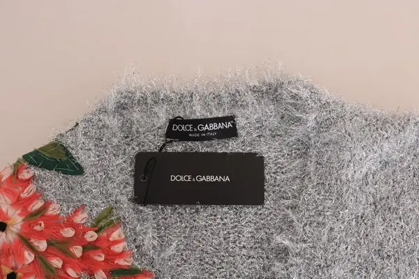Dolce & Gabbana Floral Applique Cardigan Sweater