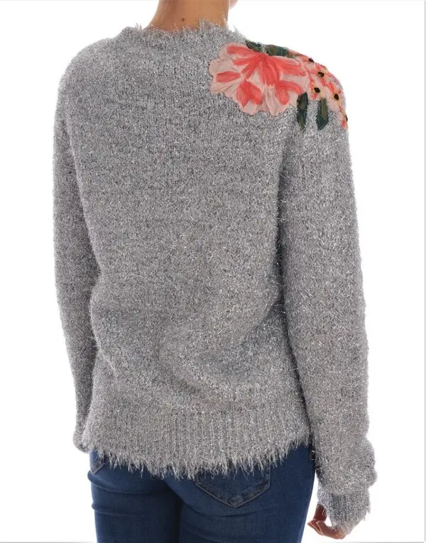 Dolce & Gabbana Floral Applique Cardigan Sweater